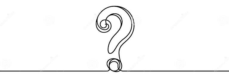 Continuous Linear Drawing Of Question Mark Question Mark In One Line Style Stock Vector