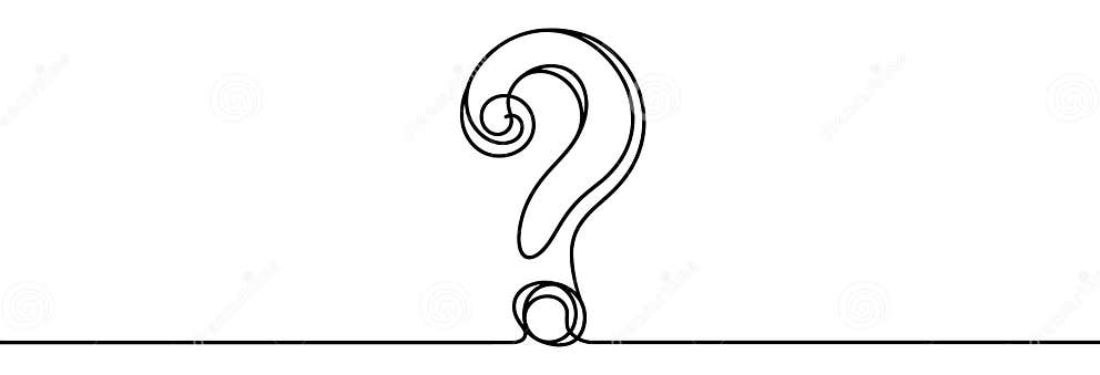 Continuous Linear Drawing Of Question Mark Question Mark In One Line Style Stock Vector