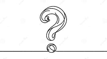 Continuous Linear Drawing of Question Mark. Question Mark in One Line ...