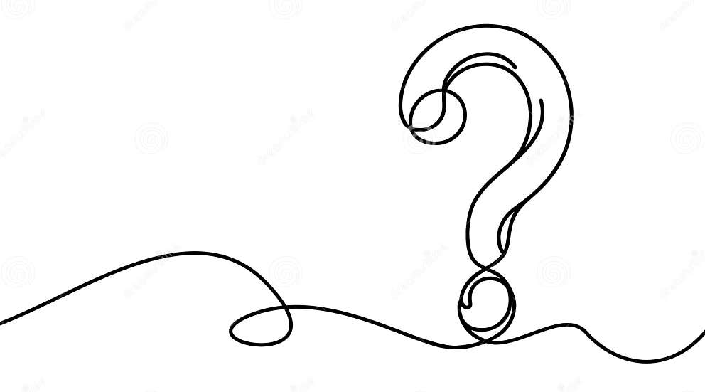 Continuous Linear Drawing of Question Mark. Question Mark in One Line ...