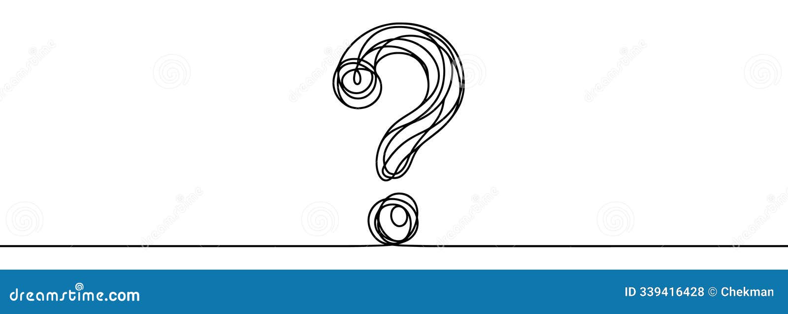 Continuous Linear Drawing Of Question Mark Question Mark In One Line Style Stock Vector