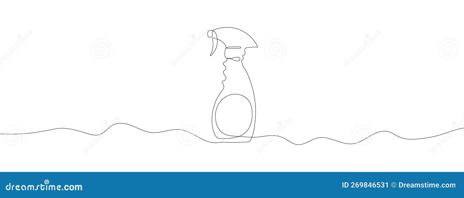 Continuous Linear Drawing of Sprayer Bottle. Single Line Drawing of ...