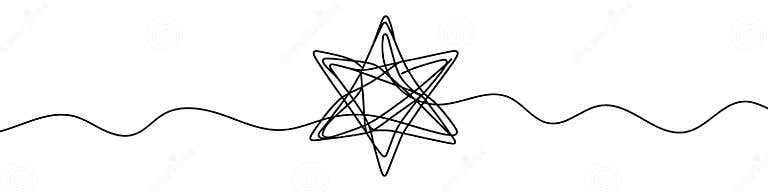 Continuous Linear Drawing of Star. One Line Drawing Star Stock Vector ...