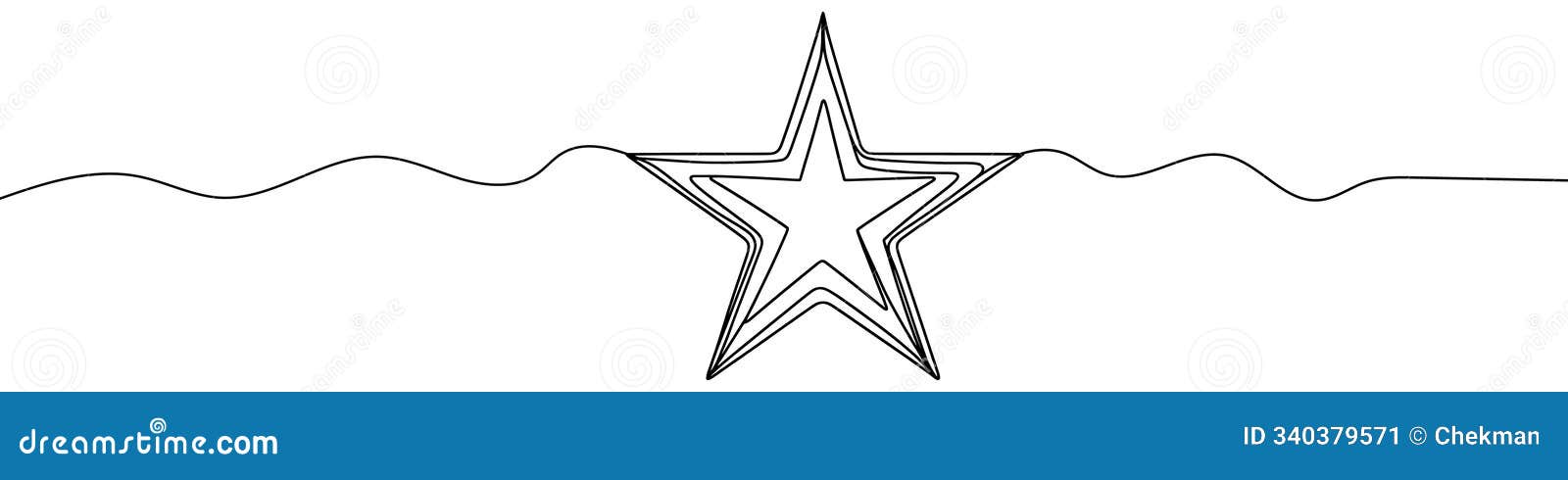 Continuous Linear Drawing of Star. One Line Drawing Star Stock Vector ...