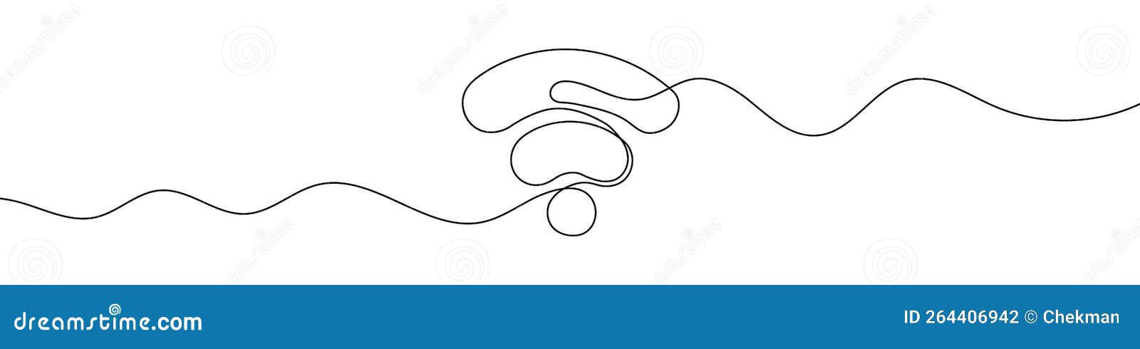 Continuous Linear Drawing of WI-FI Signal Icon. One Line Drawing ...