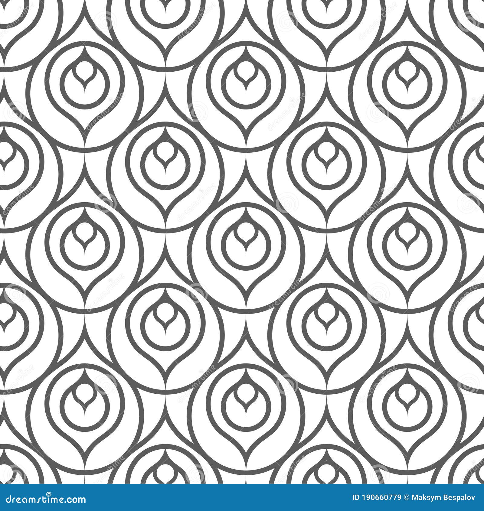 Continuous Linear Graphic Thirties Deco Pattern. Repeat Islamic Vector ...