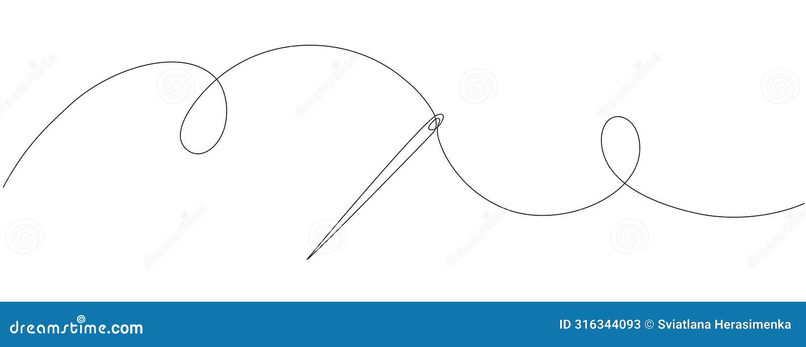 Continuous Linear Needlepoint Pattern. Single Line Tailor S Needle Mark ...