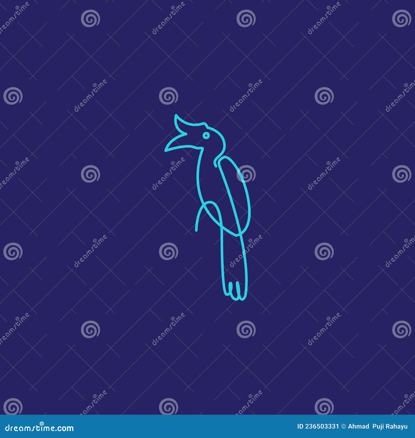 Hornbill Logo Vector Template. Exclusive Enggang Bird Solid Colors Logo ...