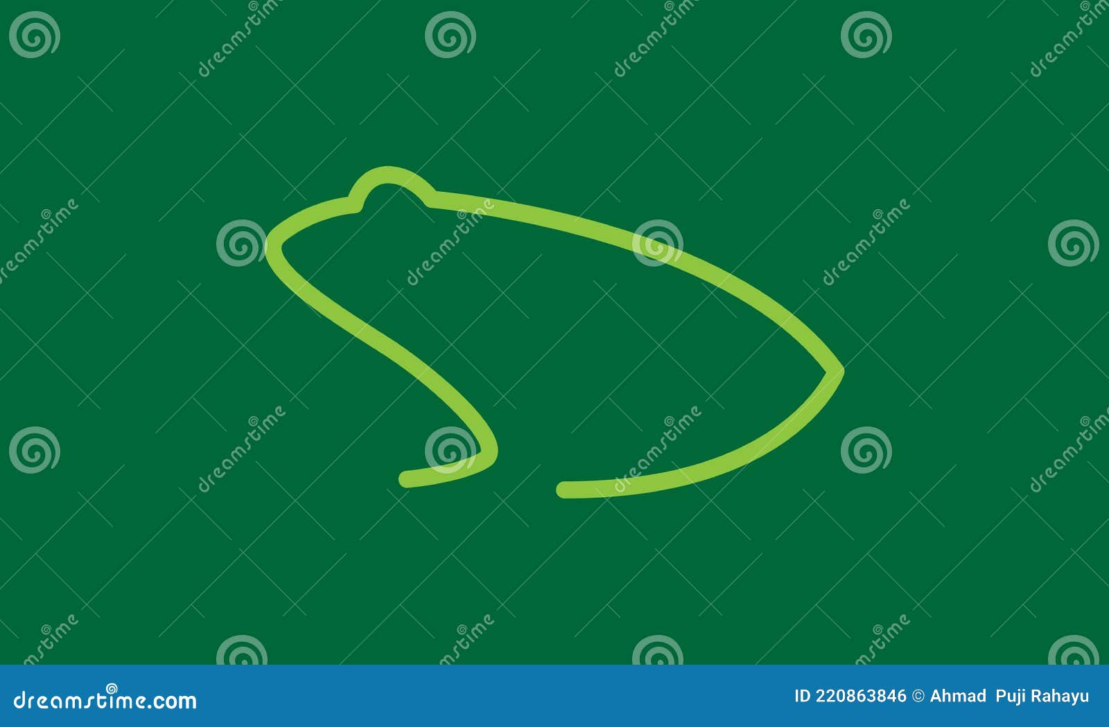 Continuous Lines Frog Green Abstract Logo Vector Icon Illustration ...