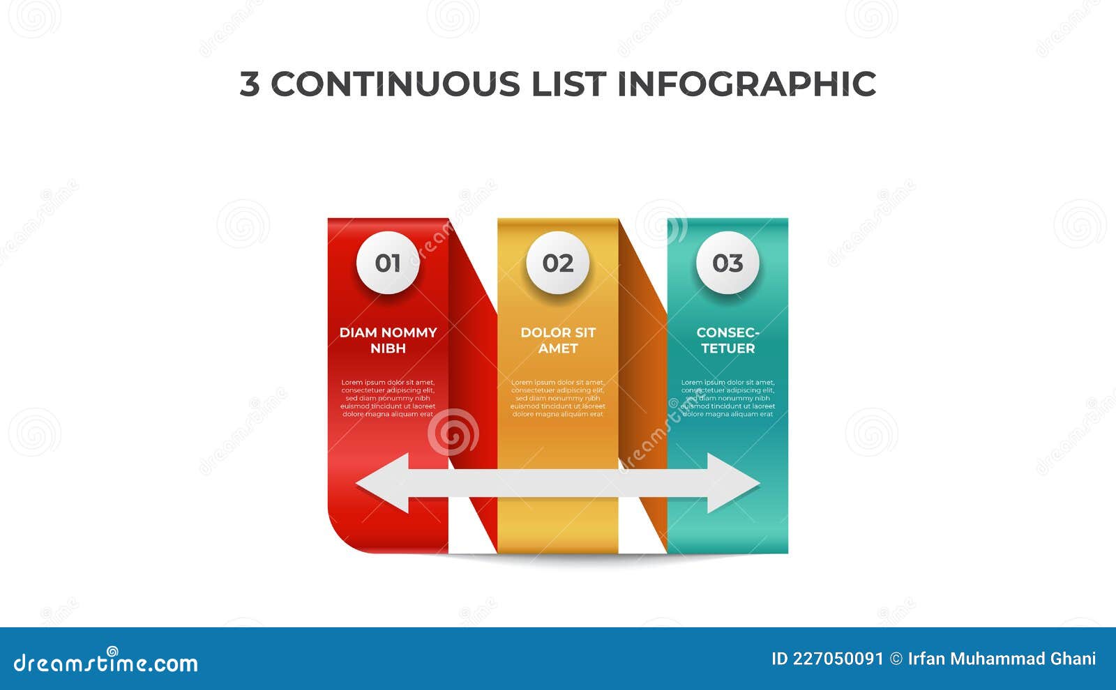 List Diagram with 3 Points, Infographic Element Layout Template Vector ...