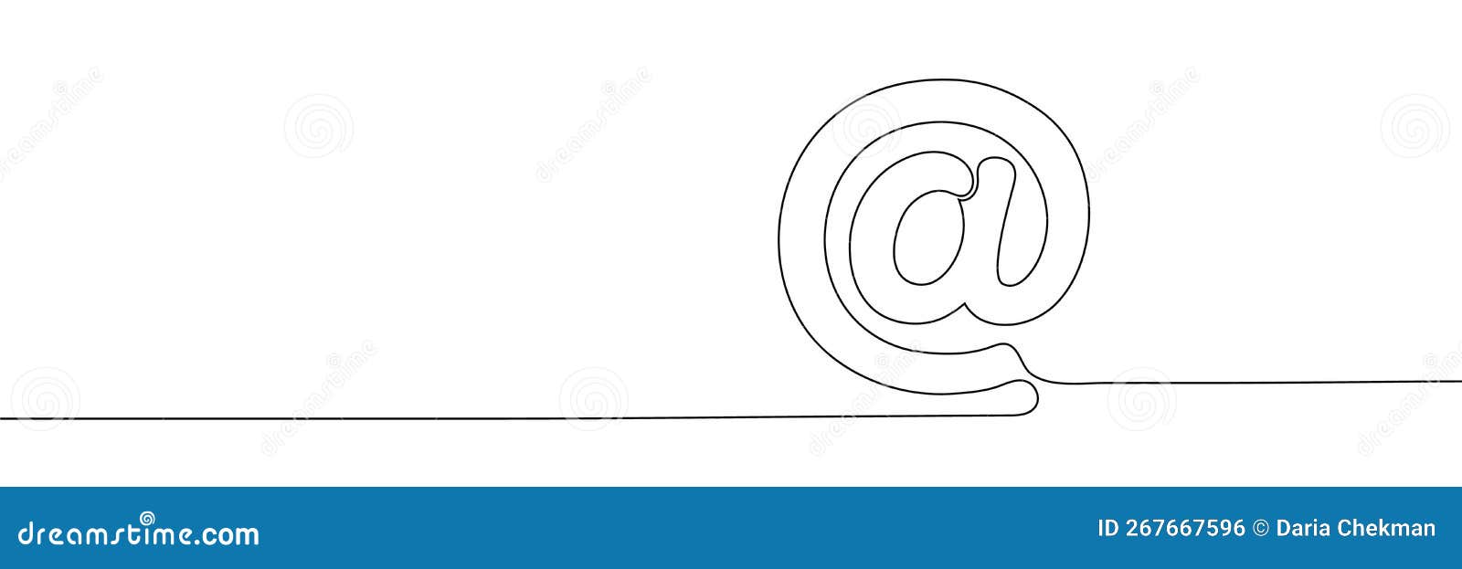 Continuous Mail Rendering. One Line Email Icon Stock Vector ...