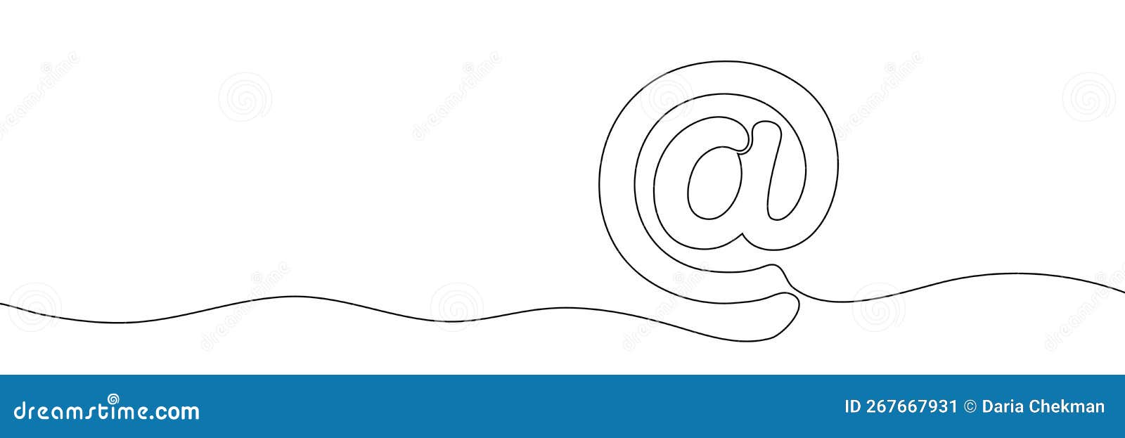 Continuous Mail Rendering. One Line Email Icon Stock Vector ...