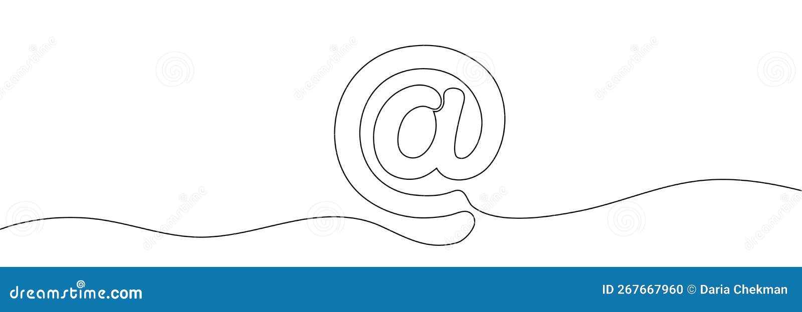 Continuous Mail Rendering. One Line Email Icon Stock Vector ...