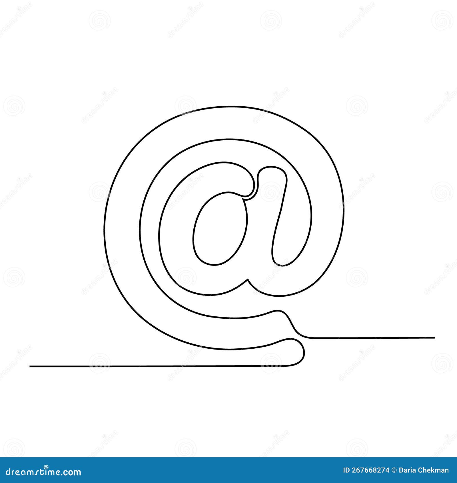 Continuous Mail Rendering. One Line Email Icon Stock Vector ...