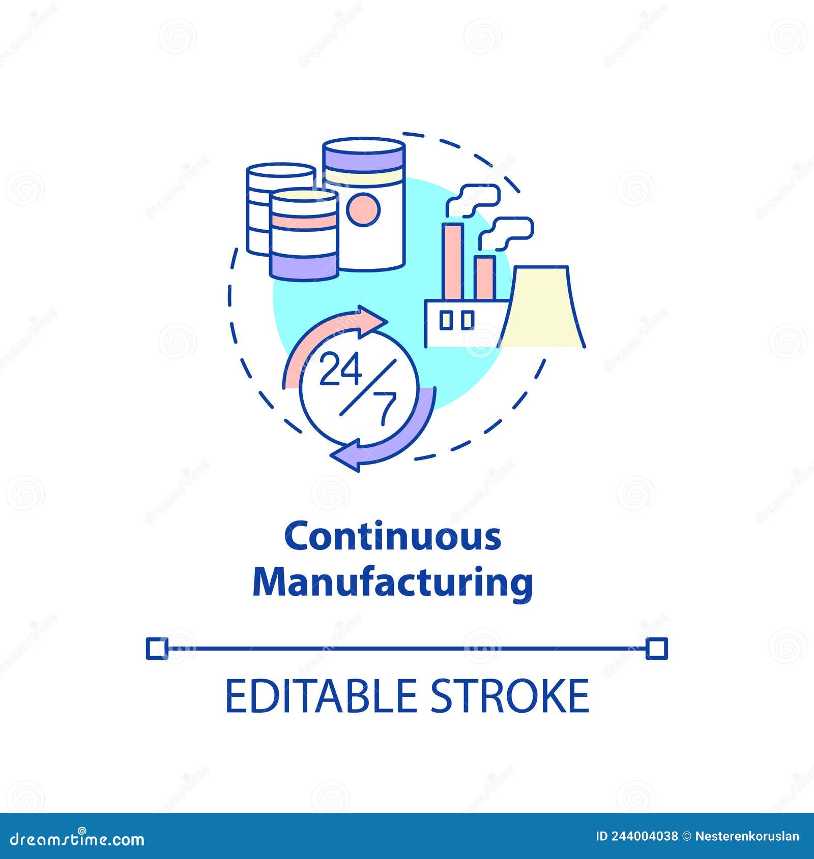 Continuous Manufacturing Concept Icon Stock Vector - Illustration of ...