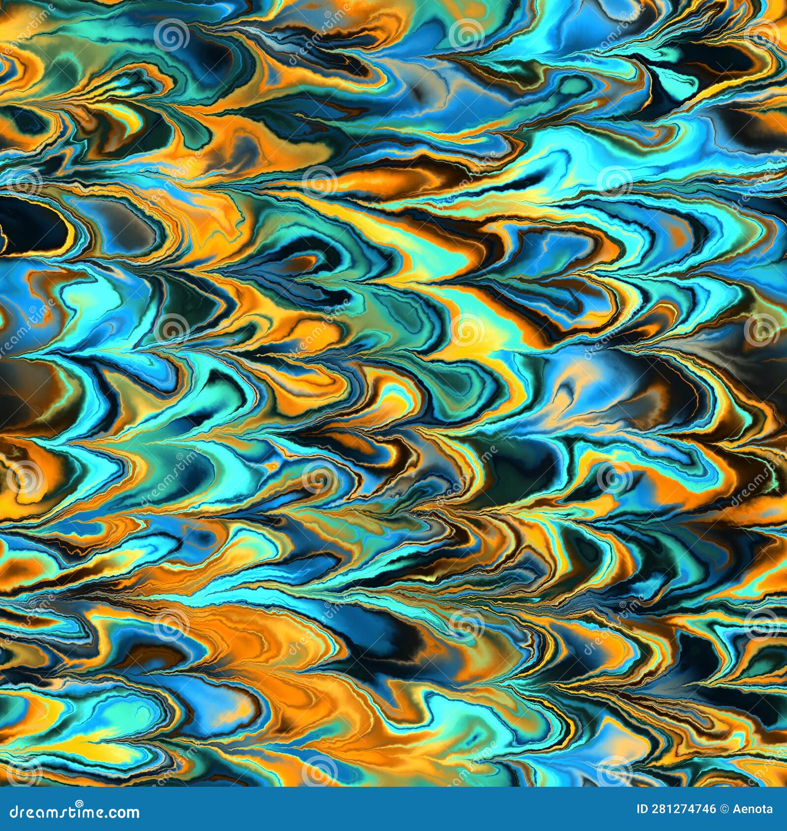 Continuous Marbling Paper Pattern Stock Illustration - Illustration of ...