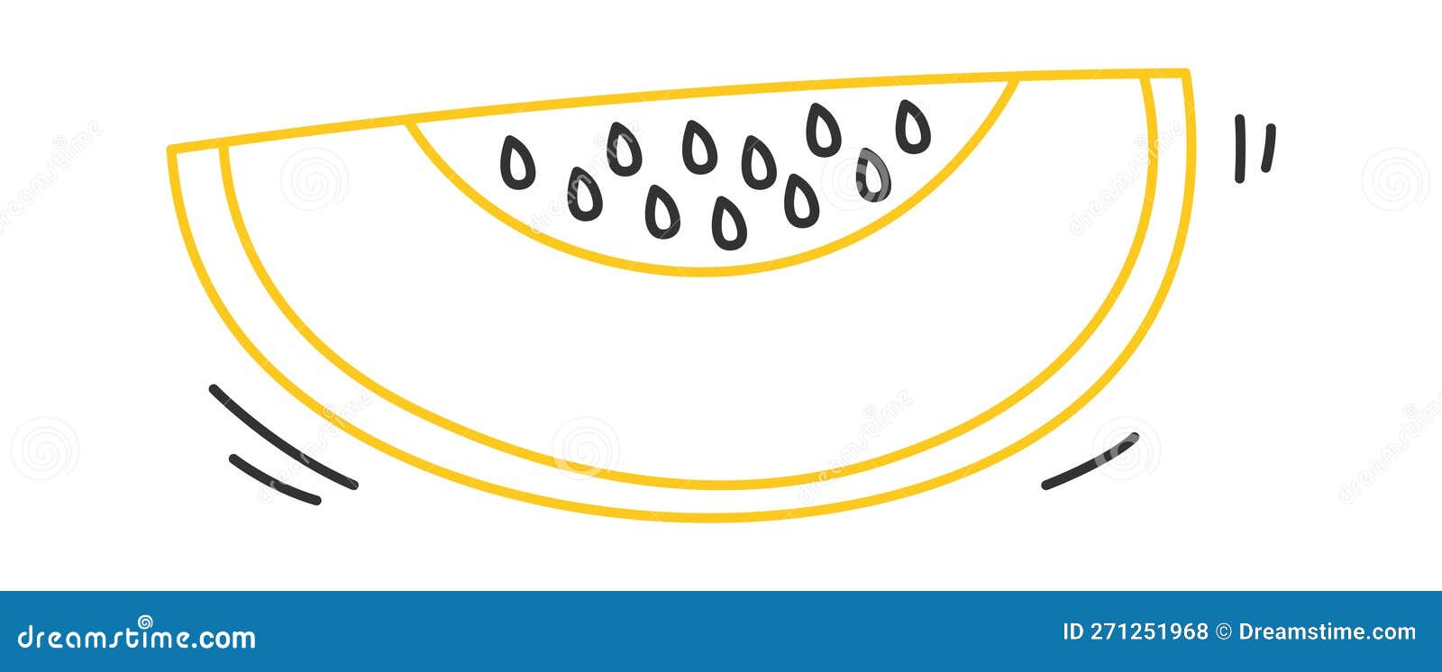 Continuous Melon Line Art Colored Lines of Fruit Design Element Stock ...