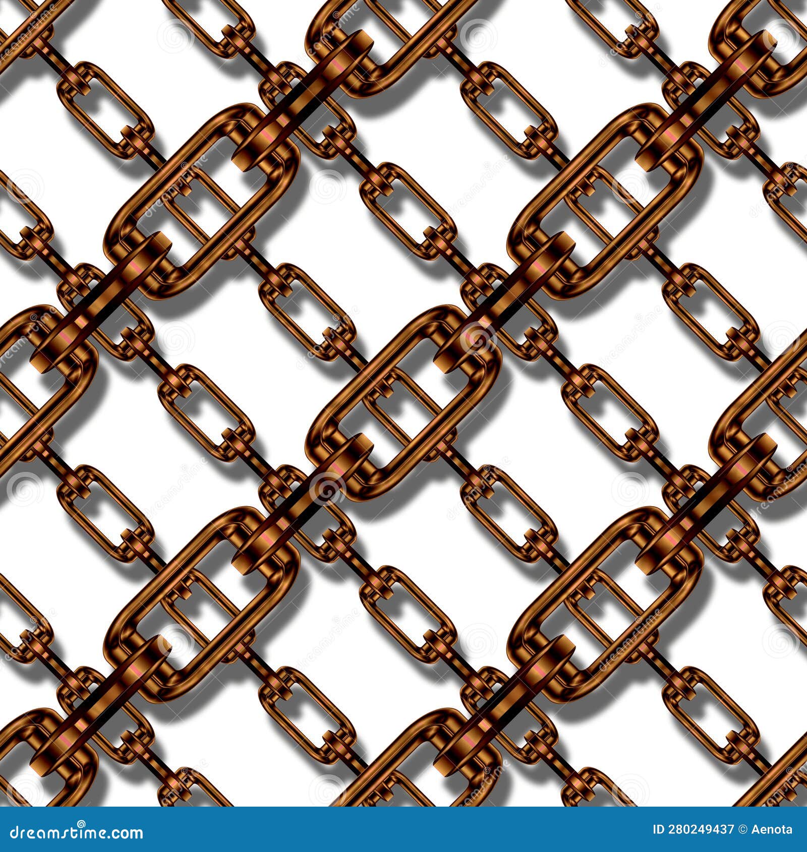 Continuous Metal Chain Pattern Stock Illustration - Illustration of ...