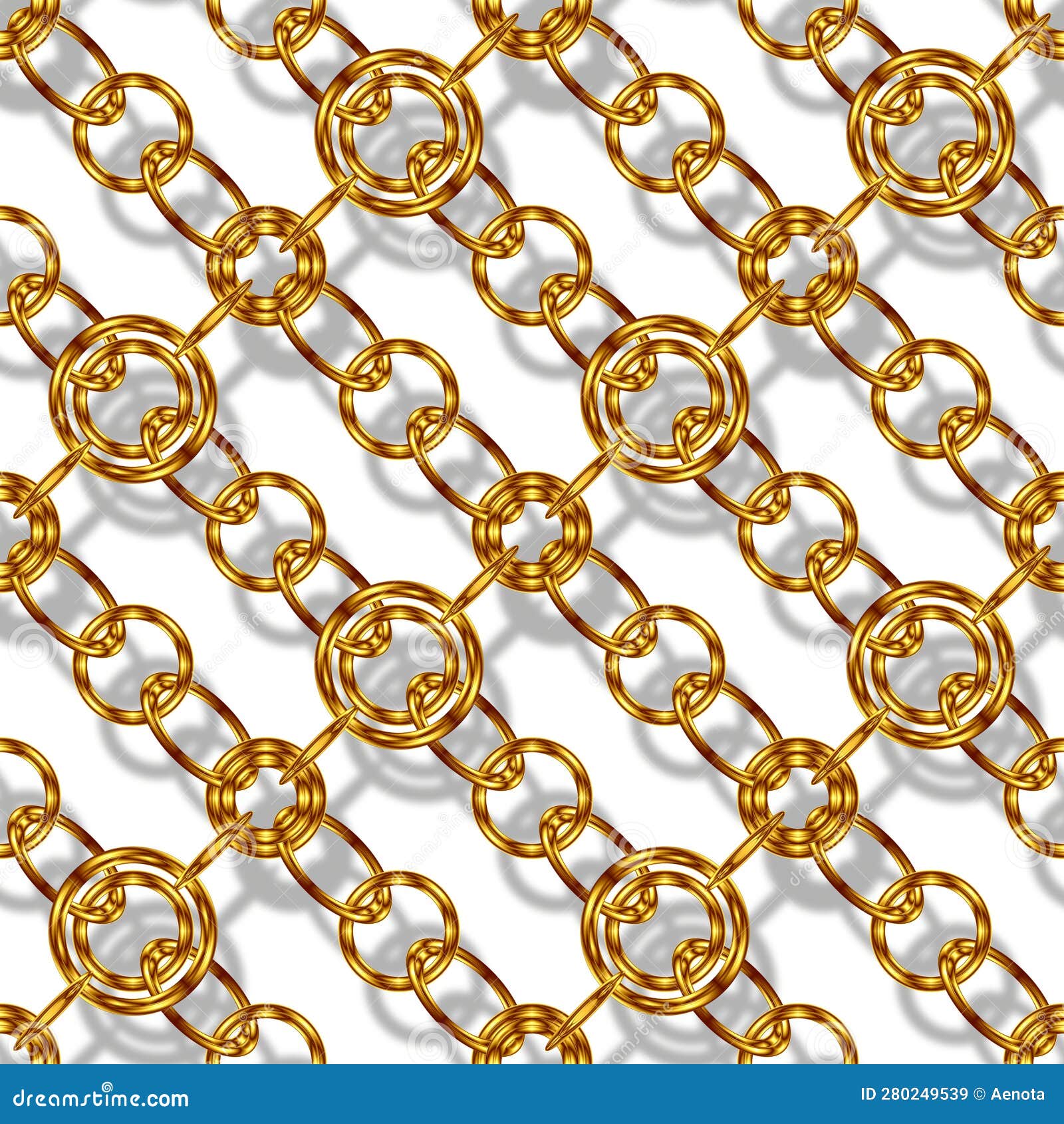 Continuous Metal Chain Pattern Stock Illustration - Illustration of ...