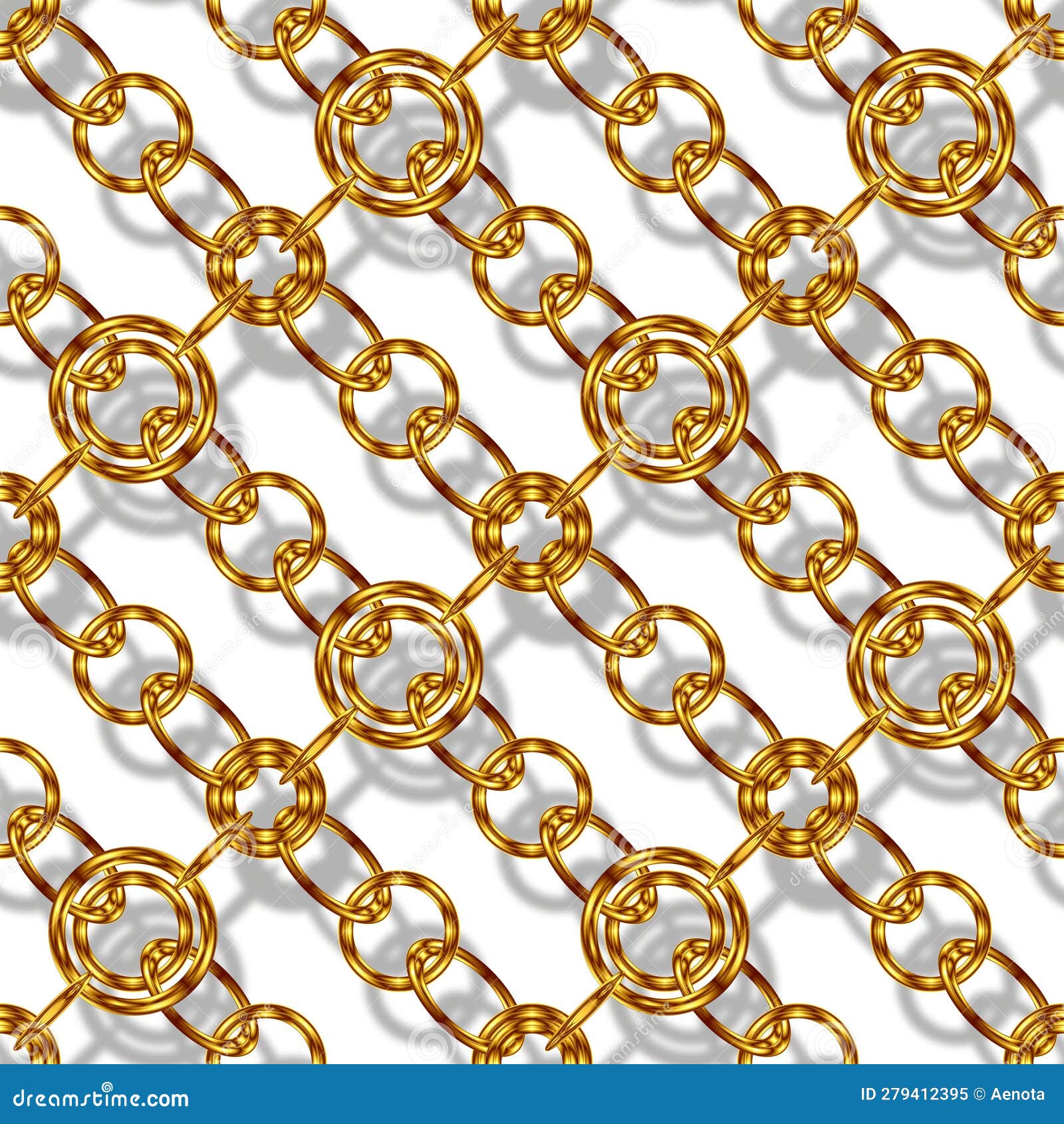 Continuous Metal Chain Pattern Stock Illustration - Illustration of ...