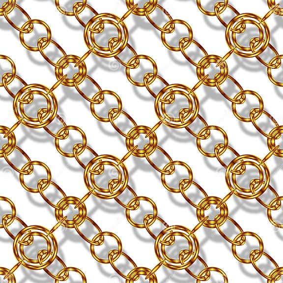 Continuous Metal Chain Pattern Stock Illustration - Illustration of ...