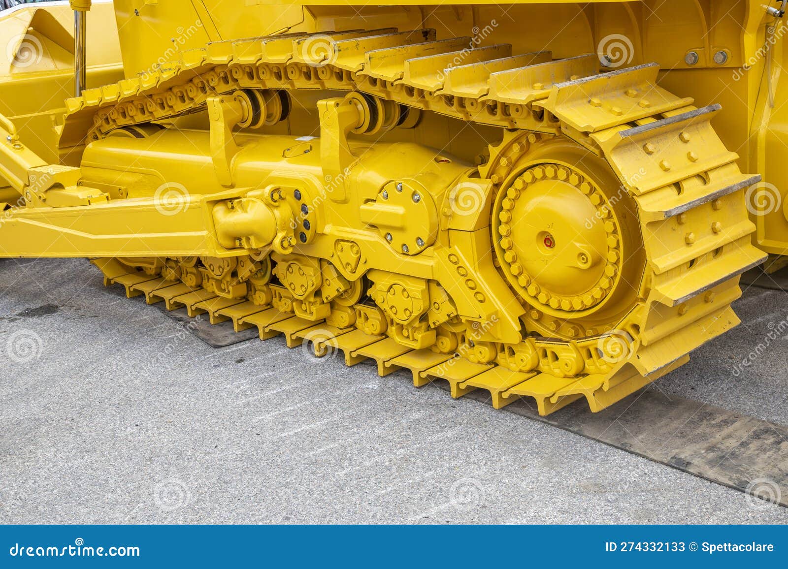 Continuous Metal Tracks of the Bulldozer Stock Image - Image of ...