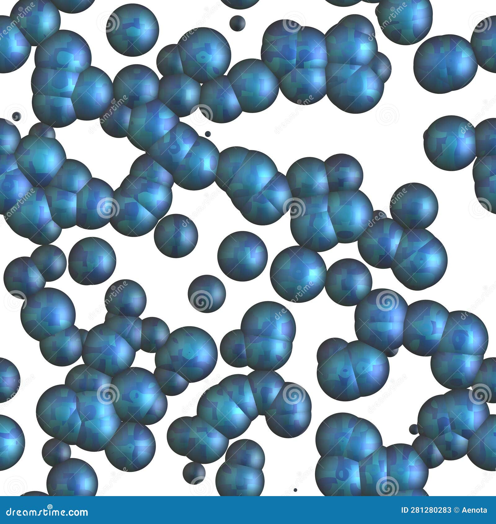 Continuous Molecular Blue Pattern Stock Illustration - Illustration of ...