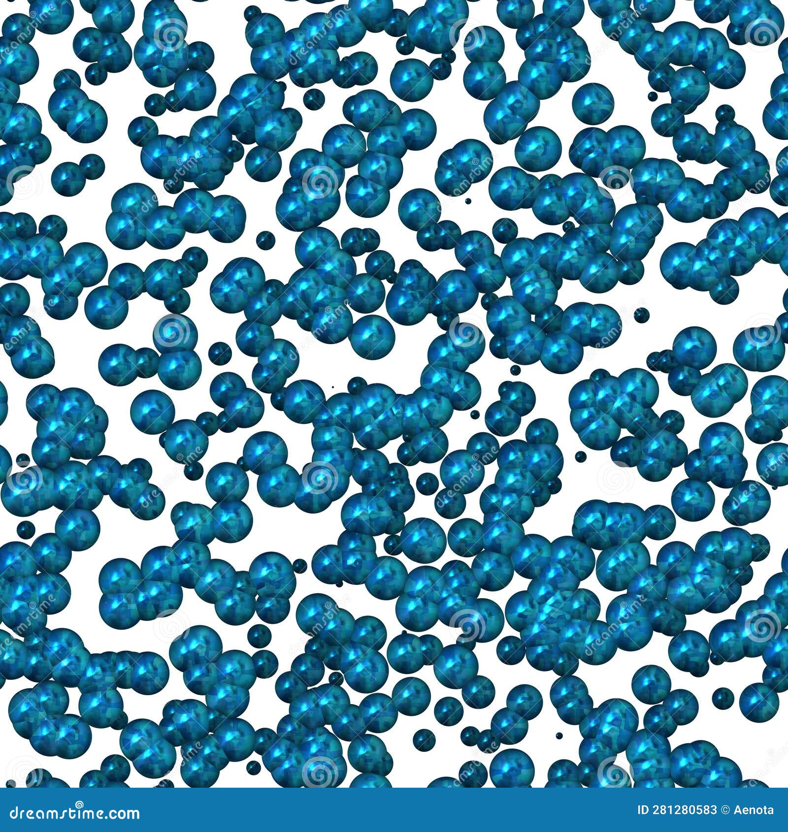 Continuous Molecular Blue Pattern Stock Illustration - Illustration of ...