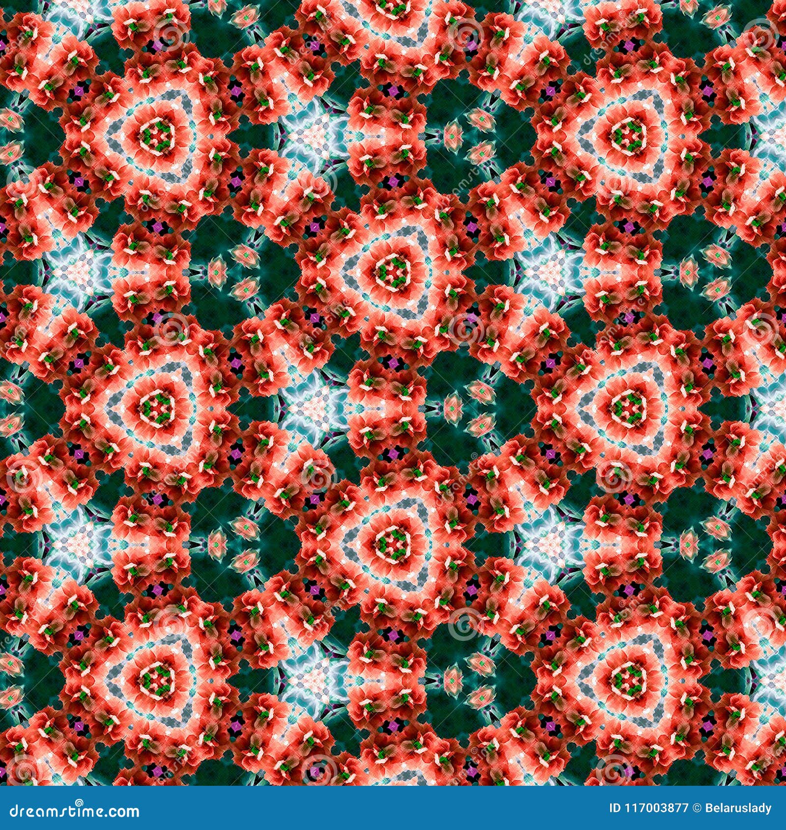 Continuous Mosaic Tiles Pattern in Retro Style, Deep Colors Stock ...