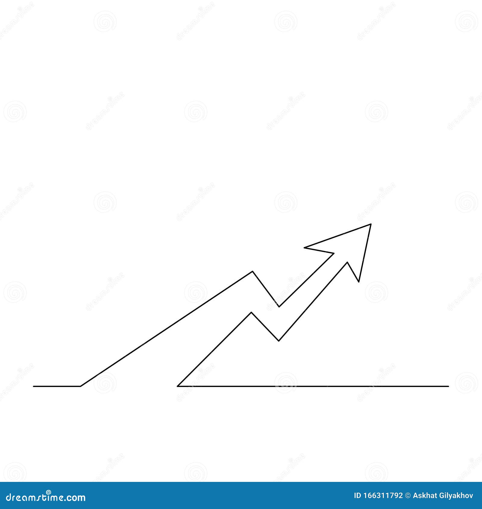 Continuous One Line Arrow Go Up. Vector Illustration. Stock Vector ...
