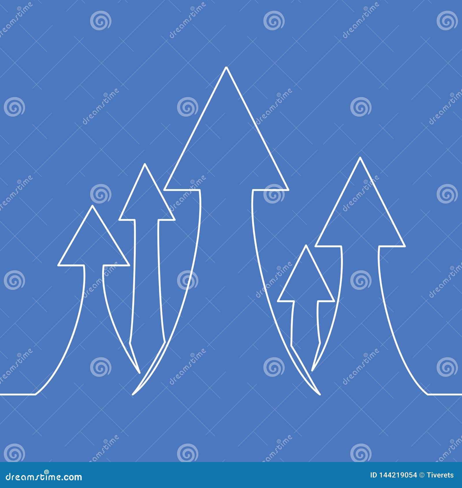 Continuous One Line Arrow Icon Sign Growth Concept Stock Vector ...