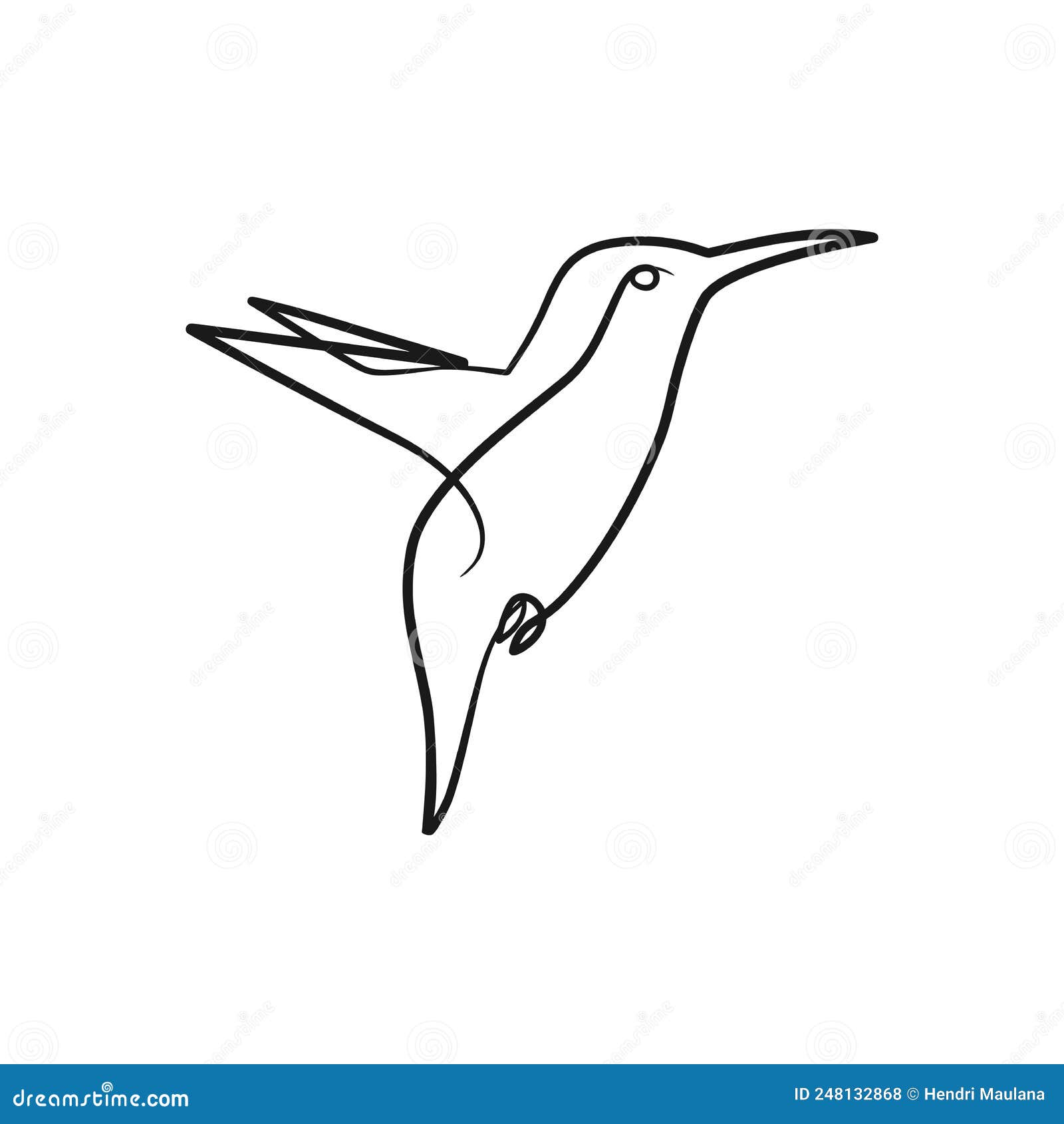 Continuous One Line Art Drawing of Bird Stock Vector - Illustration of ...
