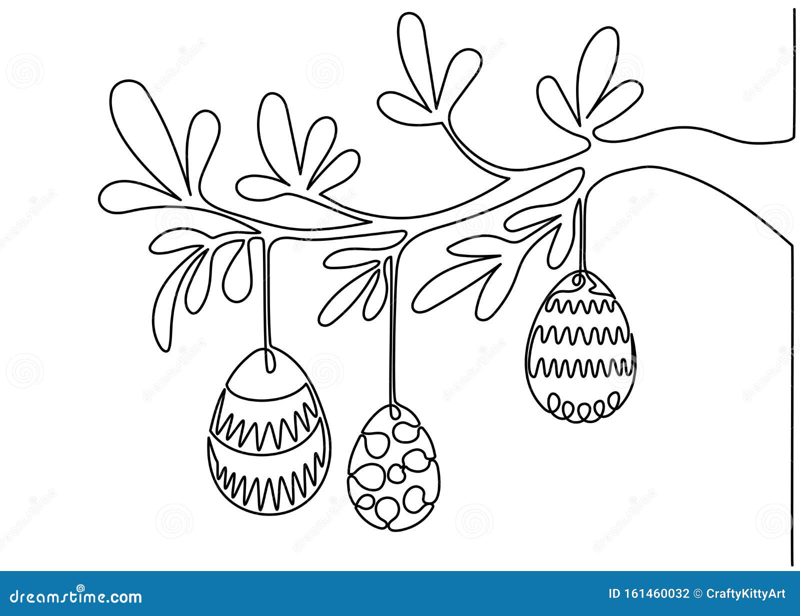 Continuous One Line Art Drawing Easter Eggs Stock Vector - Illustration ...