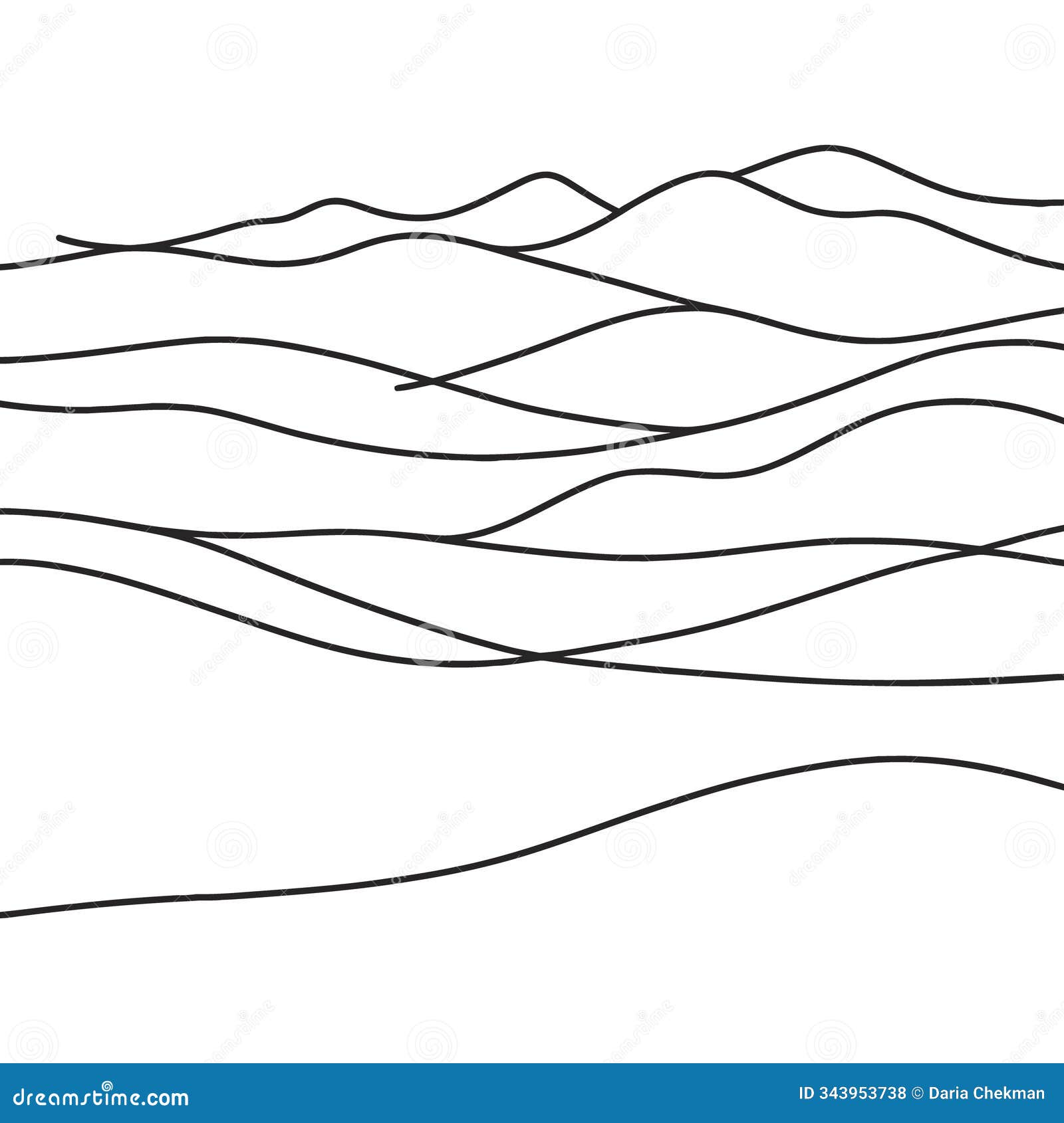 Continuous One Line Art Hand Drawn Pro Vector Minimalist Mountain ...