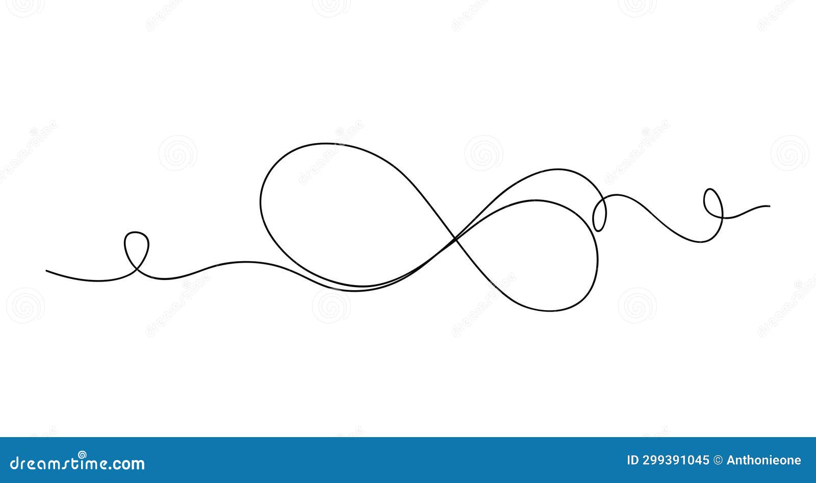Continuous One Line Art Infinity Limitless Isolated Vector Illustration ...