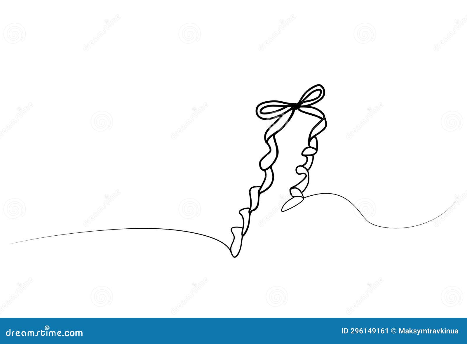 Continuous One Line Bow Pattern. Vector Illustration Stock Illustration ...