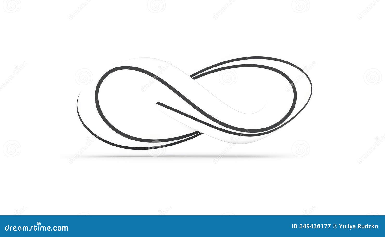 Continuous One Line with Curl Forming a Full Rotation Sign ...