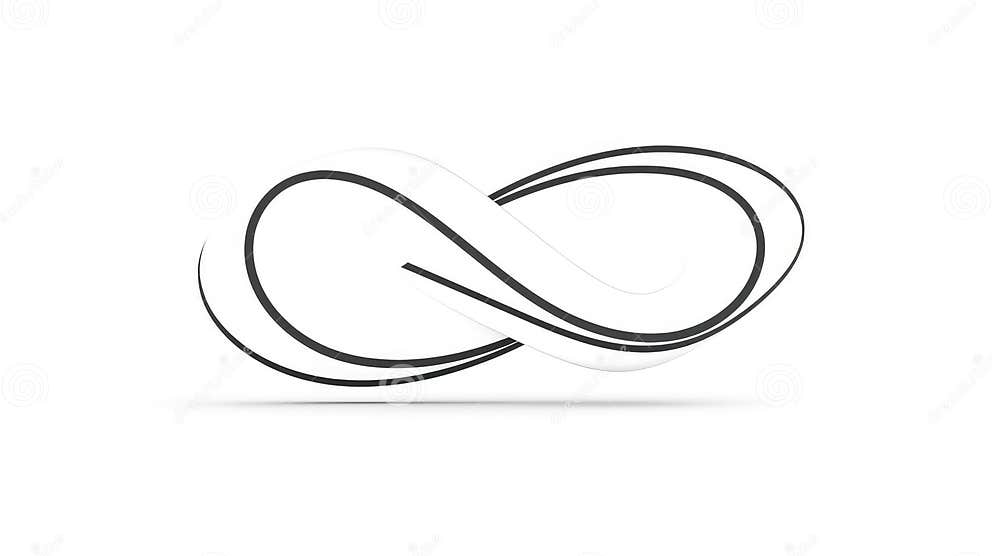 Continuous One Line with Curl Forming a Full Rotation Sign ...