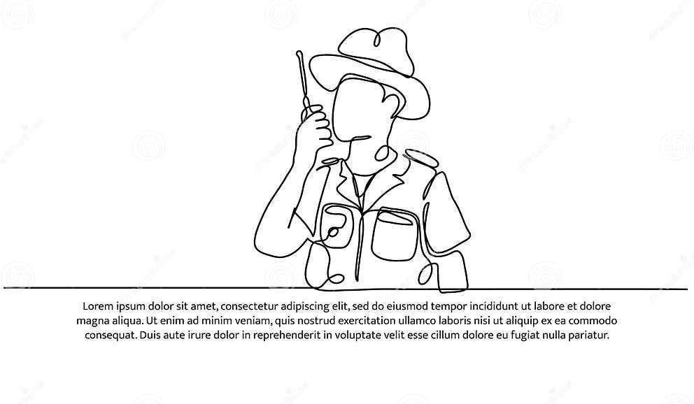 Continuous One Line Design of Forest Guards Communicate Using Handy ...