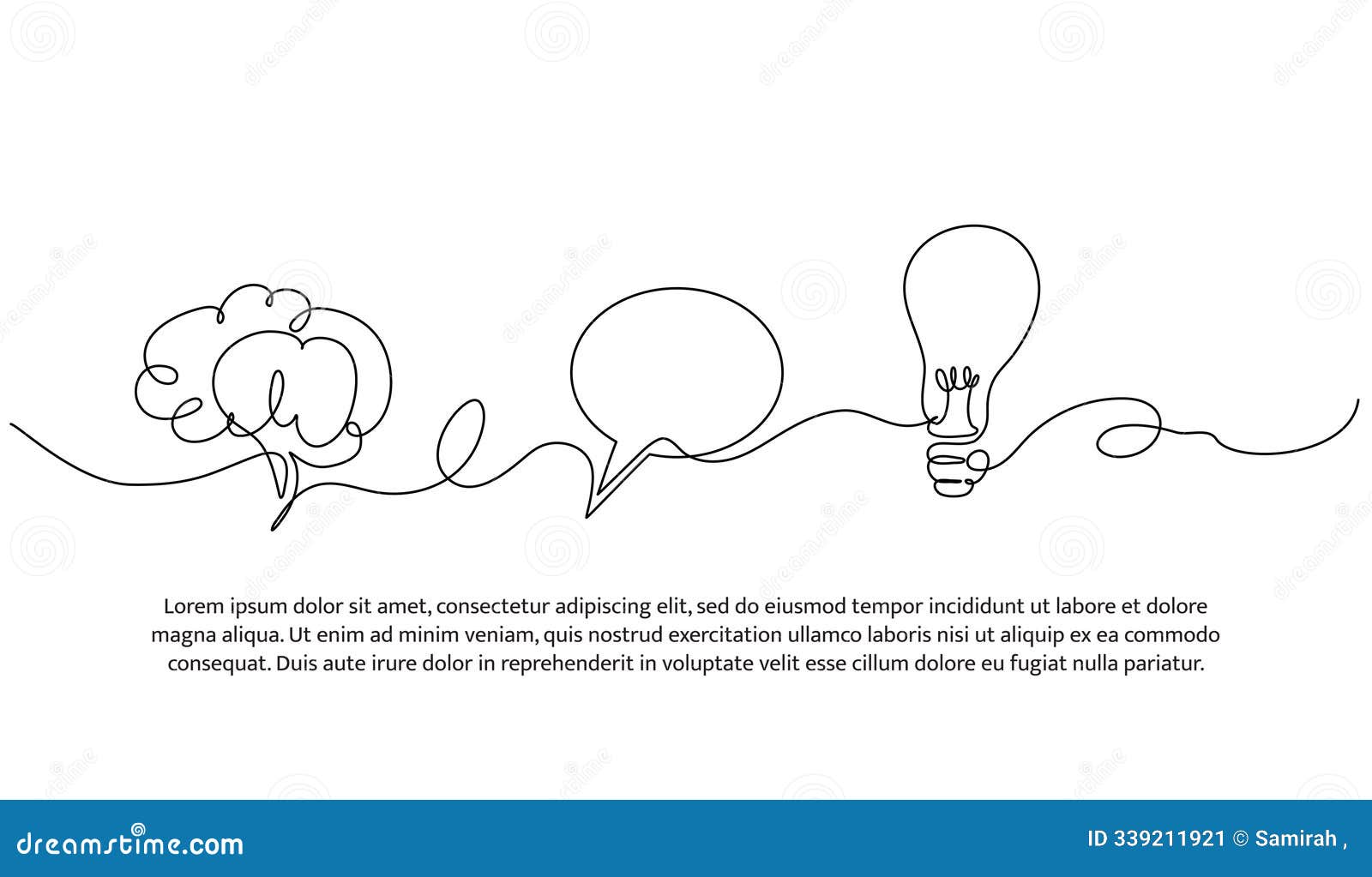 Continuous One Line Design of Ideas in Communication Stock Vector ...