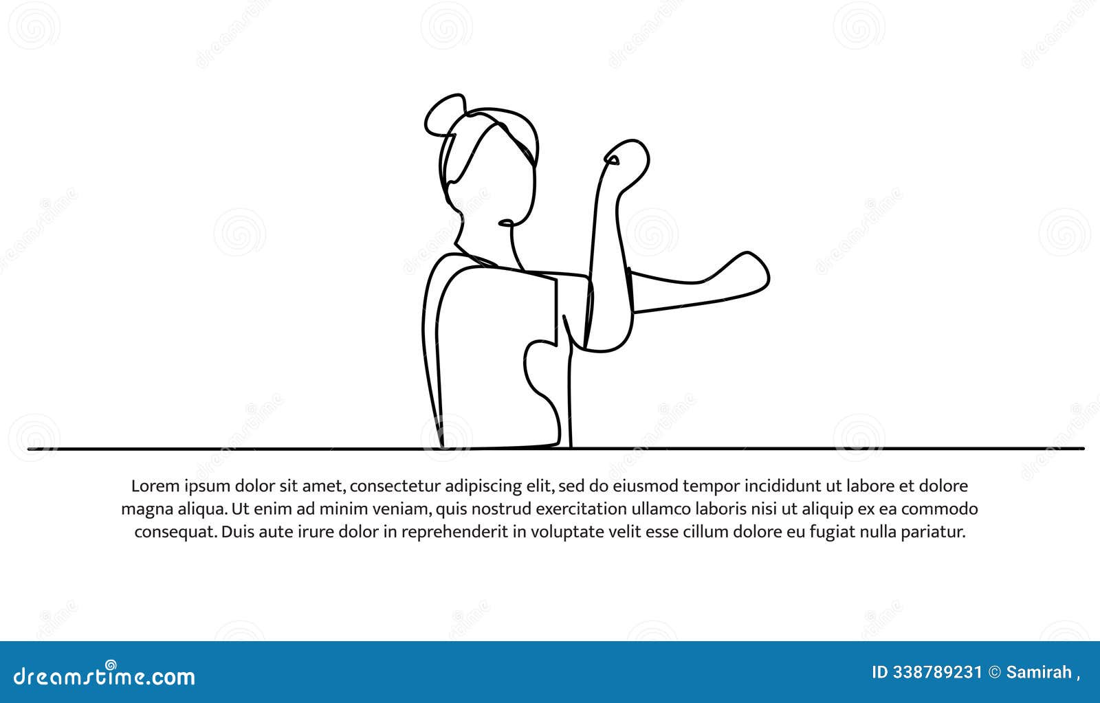 Continuous One Line Design of Stretching the Arm Muscles Stock Vector ...