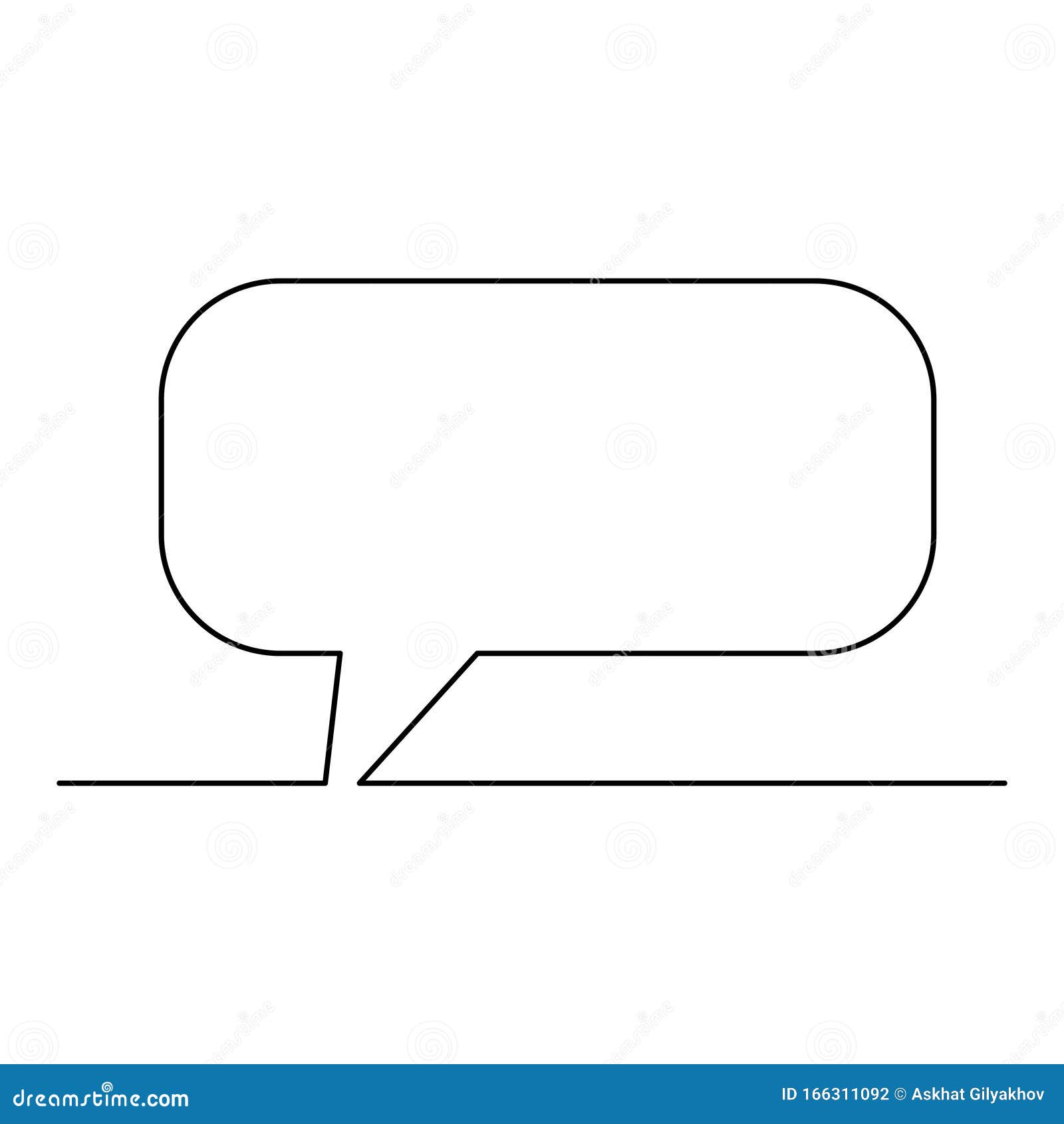 Continuous One Line Dialogue Cloud. Vector Illustration. Stock Vector ...
