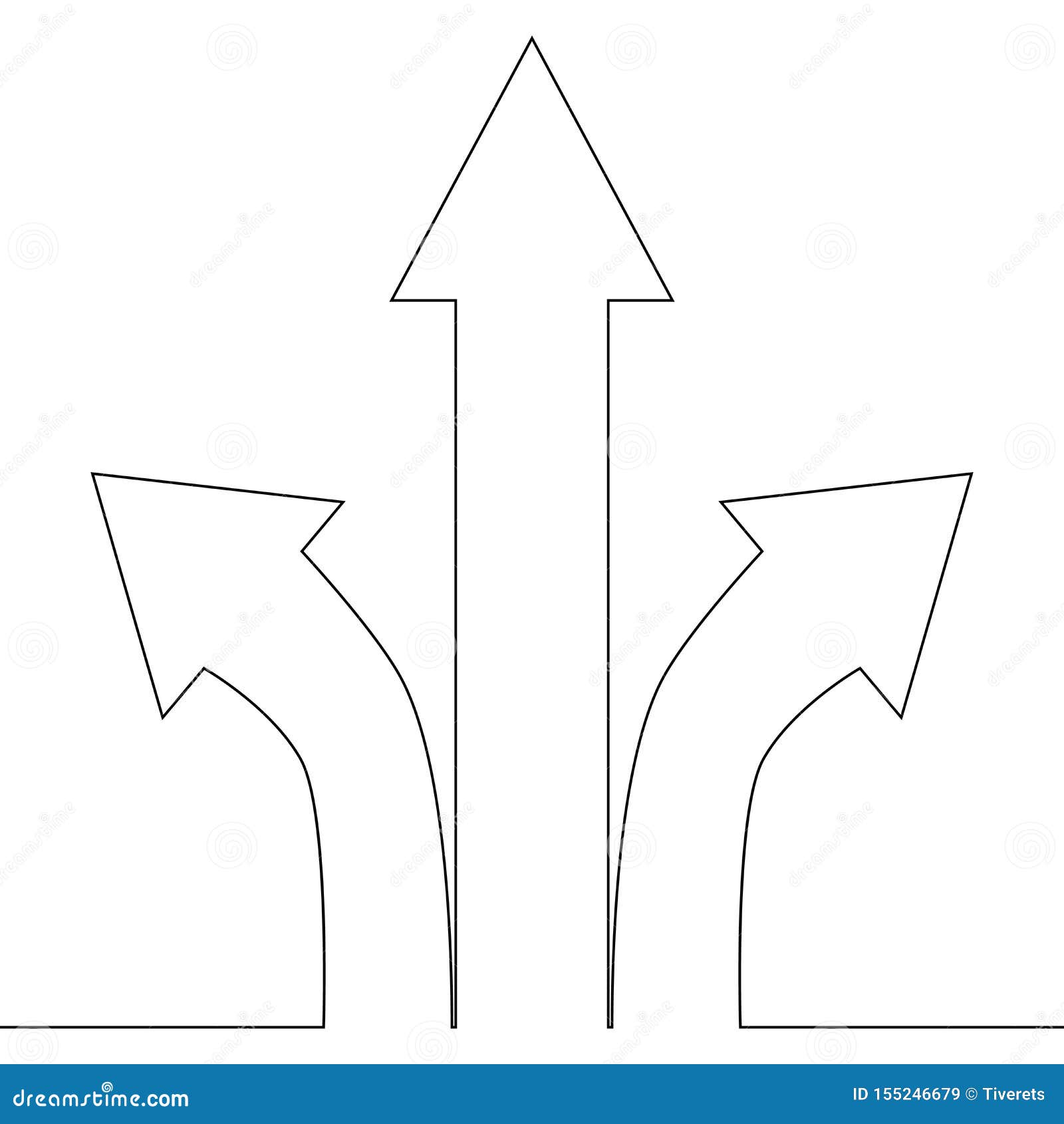 Continuous One Line Drawing Arrows Choice Concept Stock Vector ...