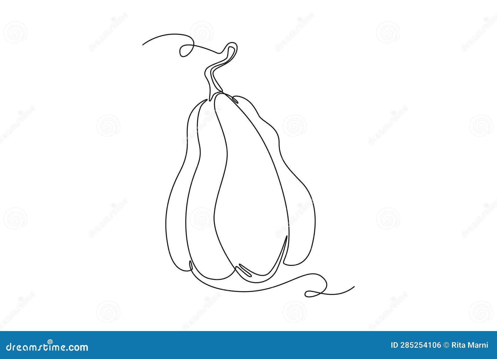 Continuous One Line Drawing of Autumn Concept. Stock Vector ...