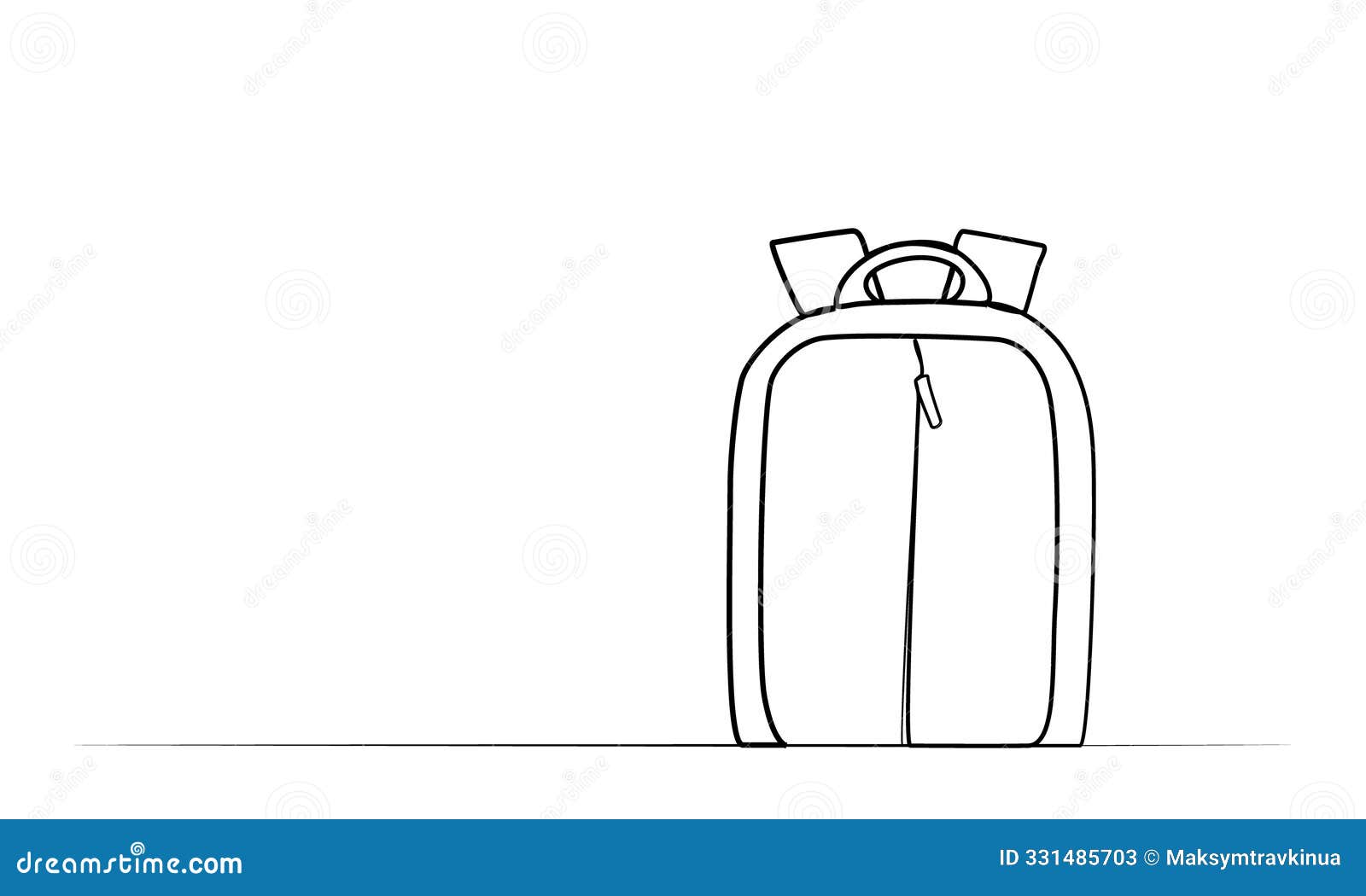 Continuous One Line Drawing of a Backpack. Vector Stock Illustration ...