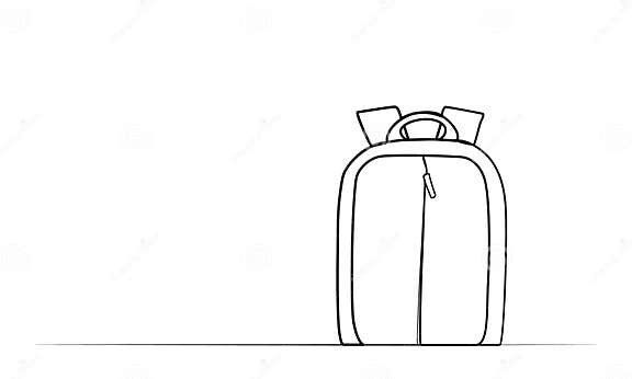 Continuous One Line Drawing of a Backpack. Vector Stock Illustration ...