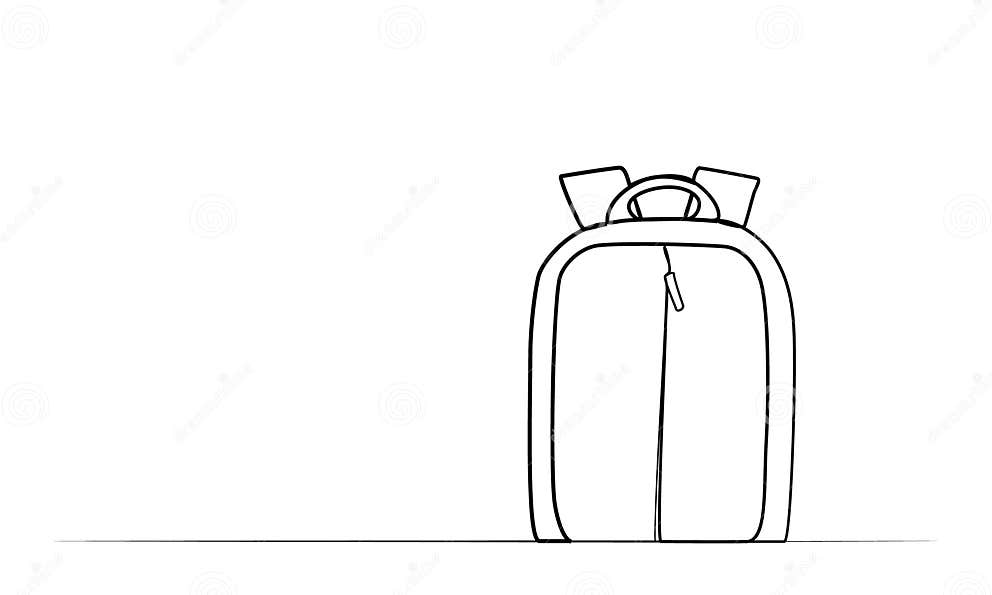 Continuous One Line Drawing of a Backpack. Vector Stock Illustration ...