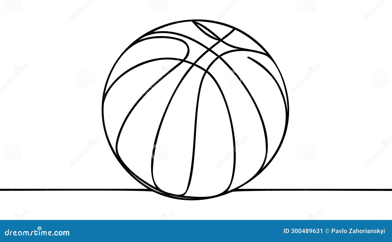 Continuous One Line Drawing. Basketball Icon. Vector Illustration ...
