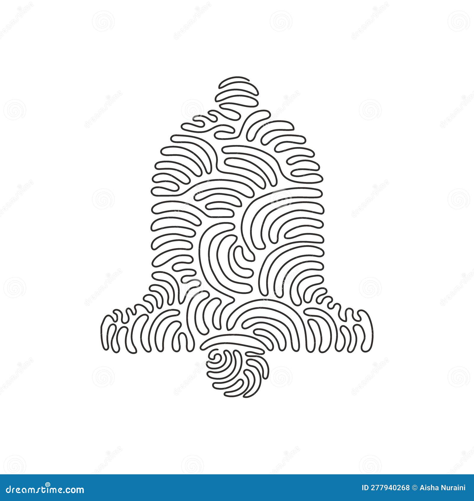 Continuous One Line Drawing Bell Icon Isolated Notification Symbol