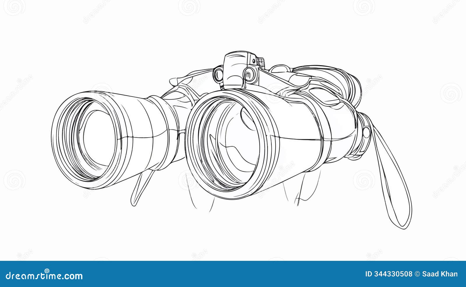 Continuous One Line Drawing of Binocular Stock Illustration ...